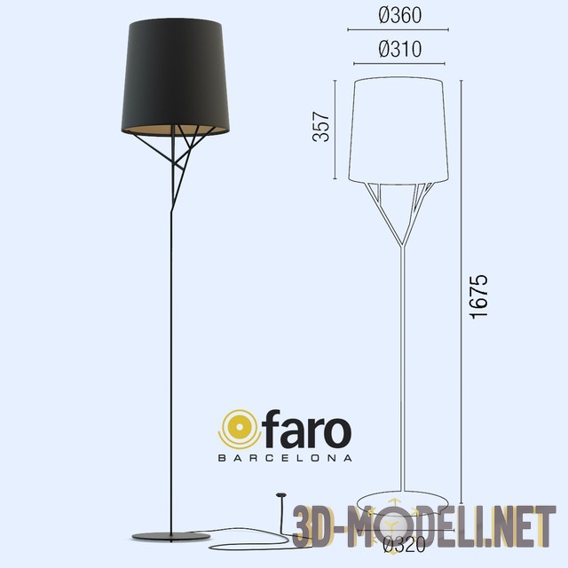 3D модель – Торшер Faro Tree, Испания