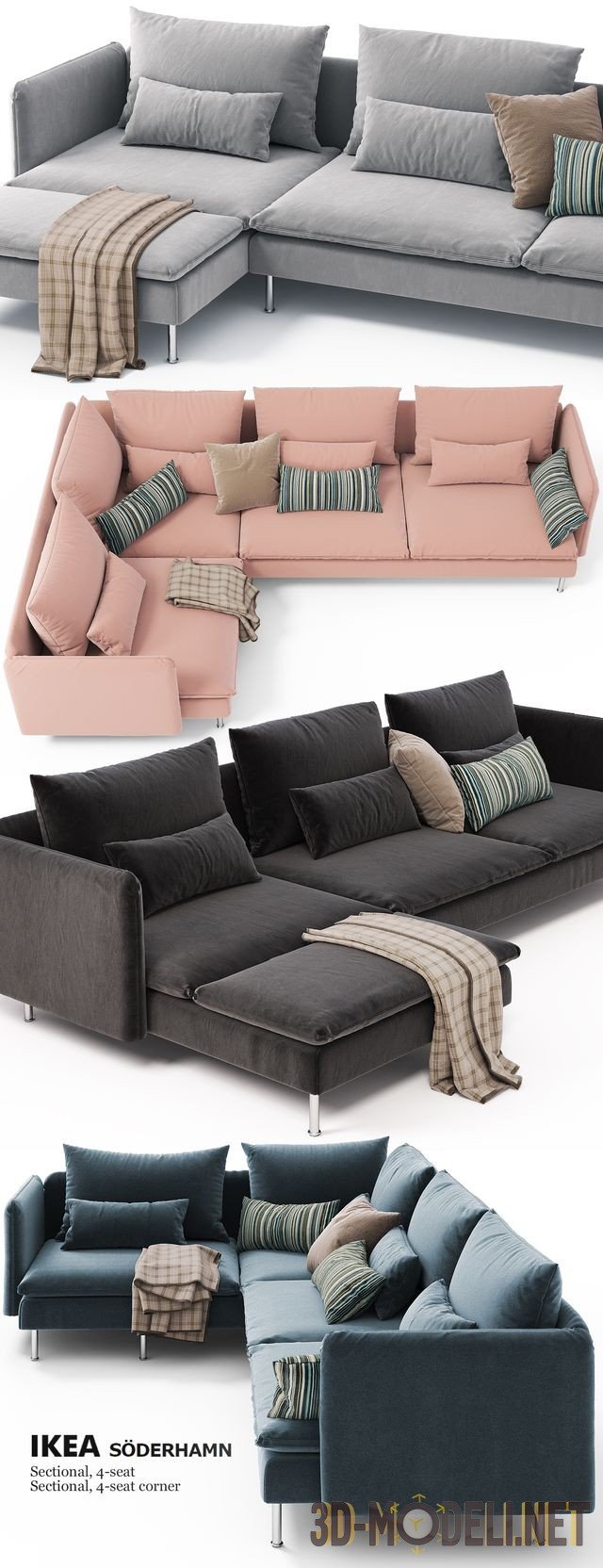 3D модель – Угловой диван SODERHAMN от IKEA