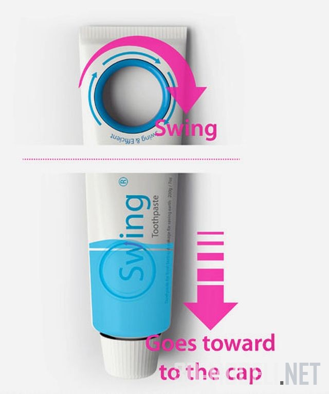 Тюбик для зубной пасты «Swing Toothpaste» с отверстием