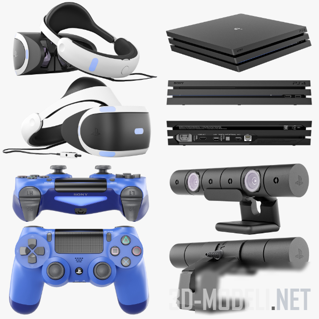 3D модель – Игровая консоль Sony PS4 Pro VR