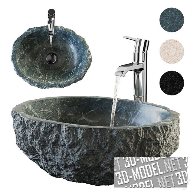 3D модель – Каменная мойка со смесителем Grohe Allure