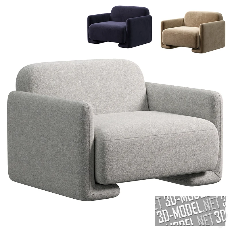 3D модель – Кресло Fauteuil in bouclette Balzac Paris X LRI